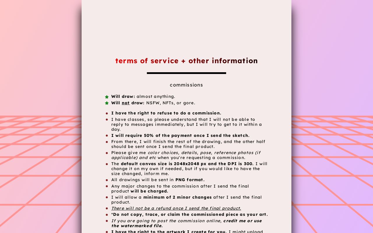 OriAnimations Commission ToS